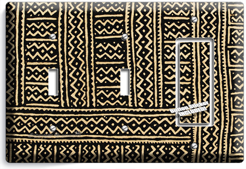 AFRICAN TRIBAL MUD CLOTH STYLE LIGHT SWITCH OUTLET WALL PLATE FOLK ART ...