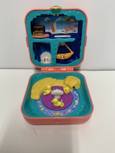 2018 Polly Pocket Pink Present Blue Ribbon Beach NO DOLLS | eBay