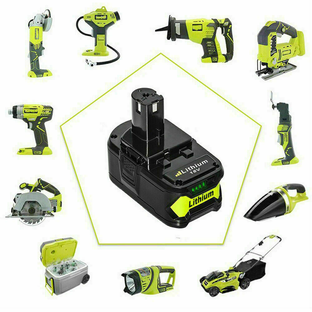 For Ryobi One+ 18V 5.0Ah Lithium RB18L40 Battery P108 RB18L50 P780 ...