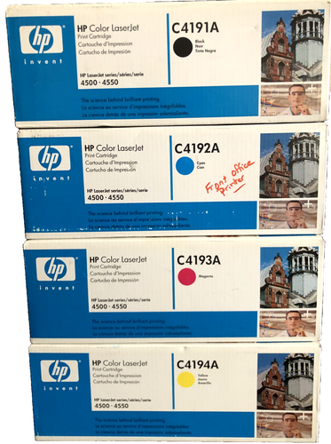 OEM Set Of 4 HP Laserjet 4500 4550 Toner Cartridges C4191A C4192A ...