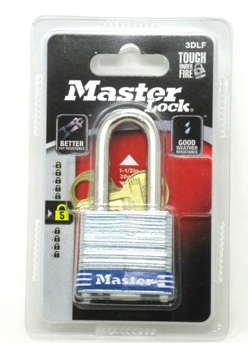 (2) MASTER LOCK COMPANY LAMINATED PADLOCK WITH 1.5" LONG SHACKLE - 3DLF ...