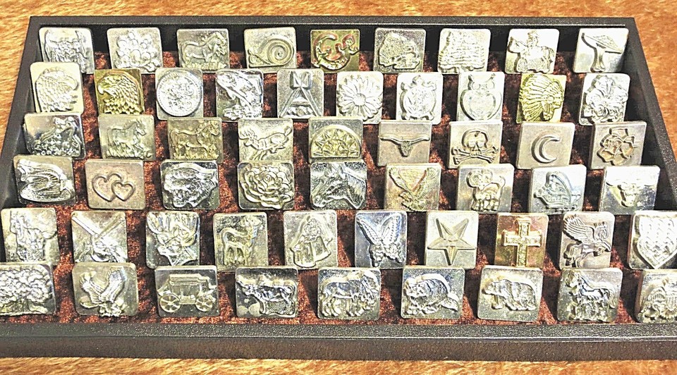 vntg Old 3D 1" DISCONTINUED Leather Stamp TOOLS Craftool Midas LOT clay ...