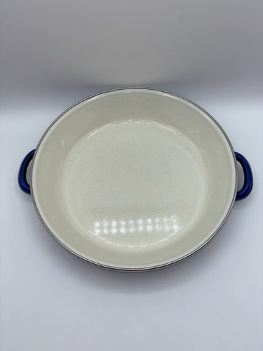 Vintage Vitrex Gourmet Cookware Blue Enamel 10" Pan with Double Handles ...