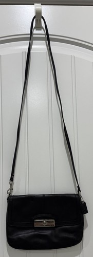EUC Coach Small Black Leather Crossbody, Flap Closure. Lining Is Light ...