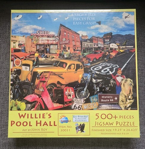Willie's Pool Hall Route 66 John Roy SunsOut 500+ Larger Pieces Jigsaw ...