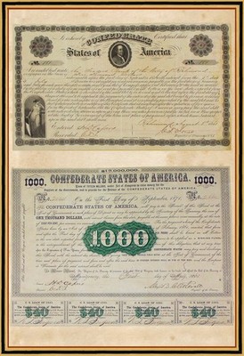 Confederate Civil War Poster 13" X 19" Two Bonds $5,000 $ $1,000 | eBay