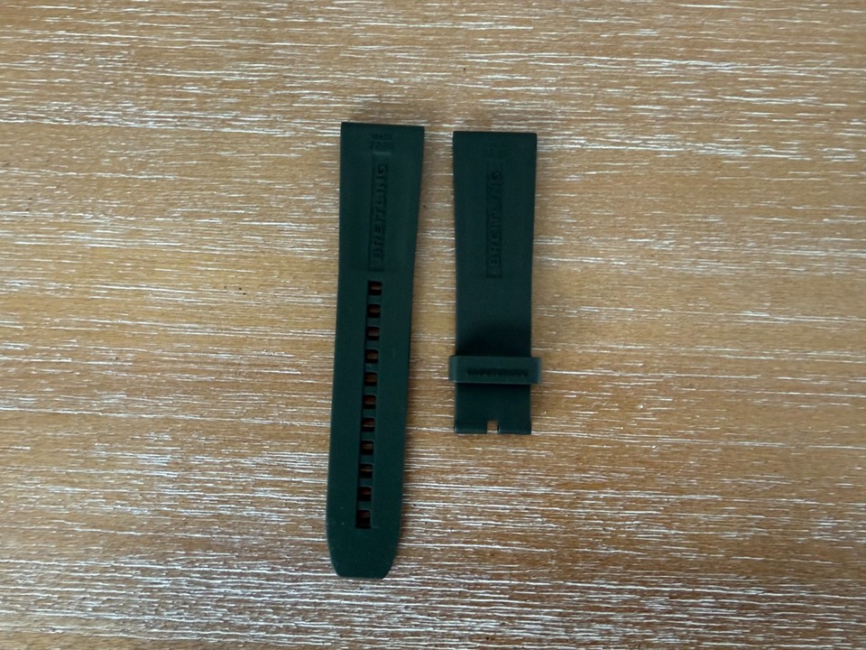 %100 Authentic Breitling Green Diver Pro Green Rubber Strap 22-20 188SS ...