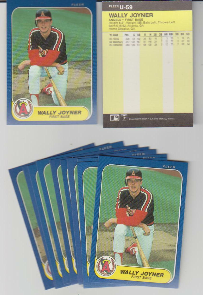 Wally Joyner RC rookie card, 1986 Fleer Update #59, California Angels ...