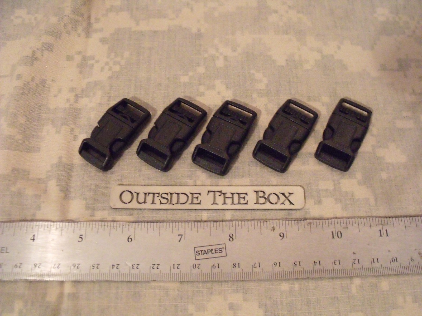 LOT of (5) 5/8" Side Release Buckle w/Handcuff Key , Black, ABS Plastic ...