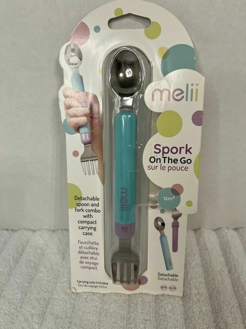 Two Melii Spork Travel Utensils Pink & Purple Baby Kid Spoon Fork Girls ...