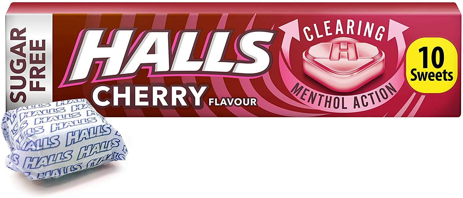 Halls Cherry Menthol Sweets 20 Packs Cherry Sugar Free 20 x 32g ...