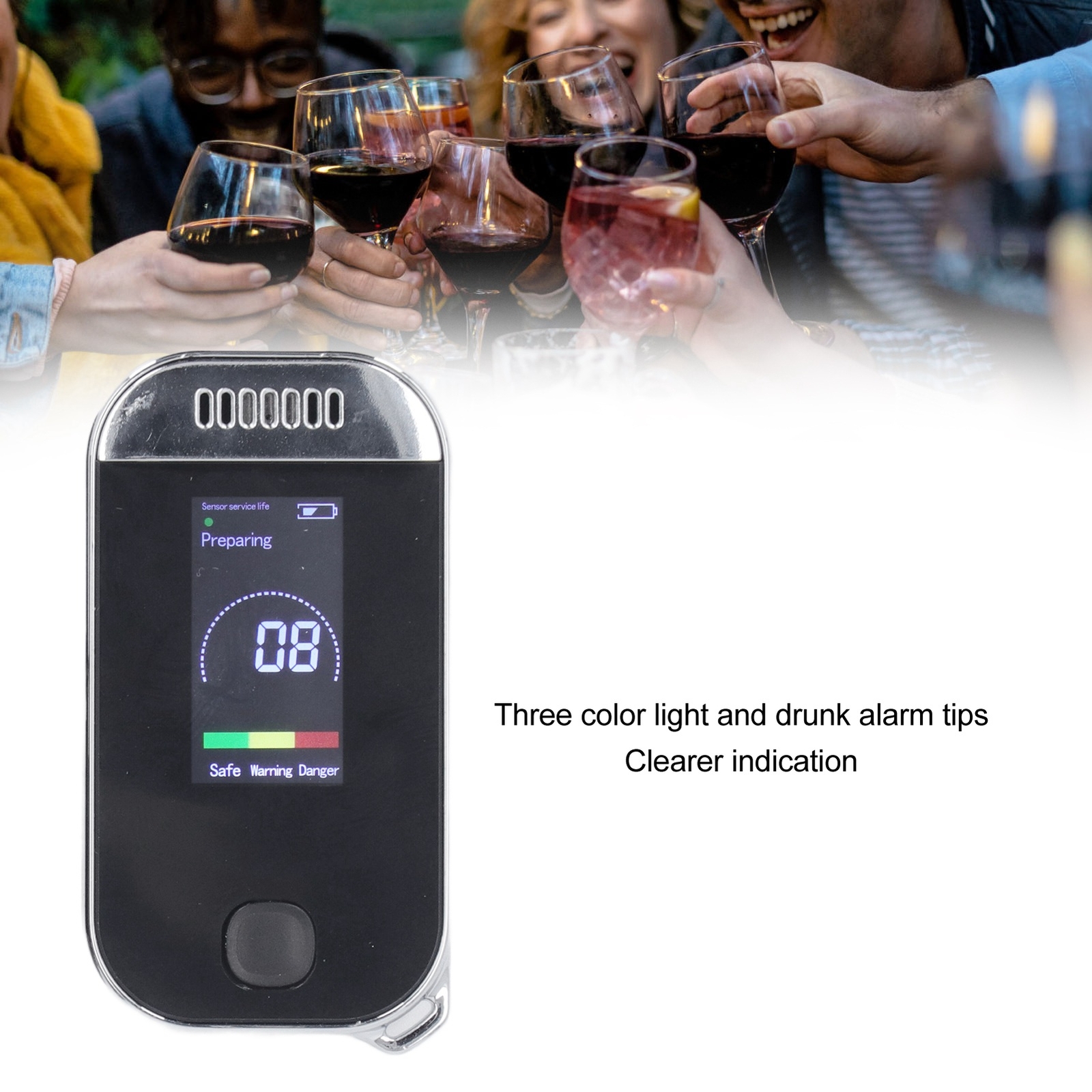 Alcohol Tester Rechargeable Portable Breath Testing LED Digital High ...