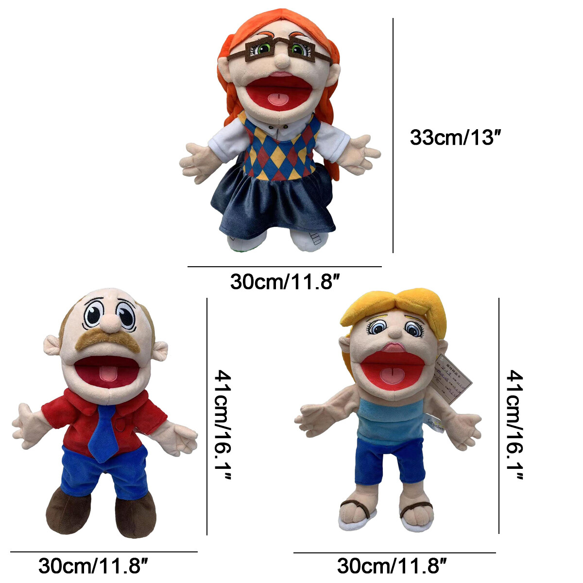 40cm Jeffy dad mum Puppet Hat Hand Jeffy Plush Cosplay Toy Stuffed Doll ...