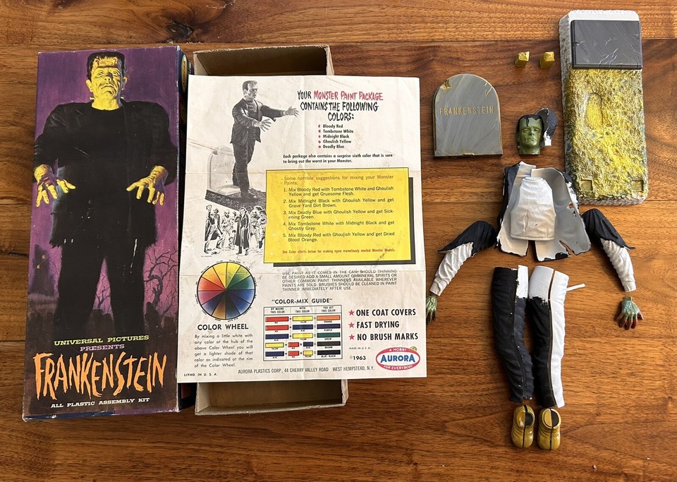 Vintage 1961 Aurora - FRANKENSTEIN - Plastic Model Kit #423 - 98 | eBay