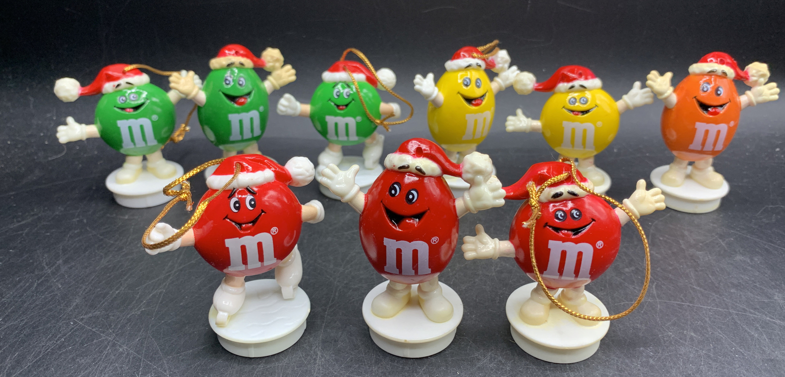 Vintage Christmas Ornament M&M's Candy Tube Topper Lot of 9 Different ...