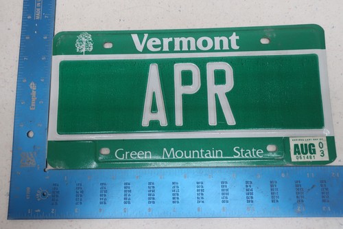 Vermont License Plate Tag VT 2003 03 Vanity Initials Natural Sticker ...