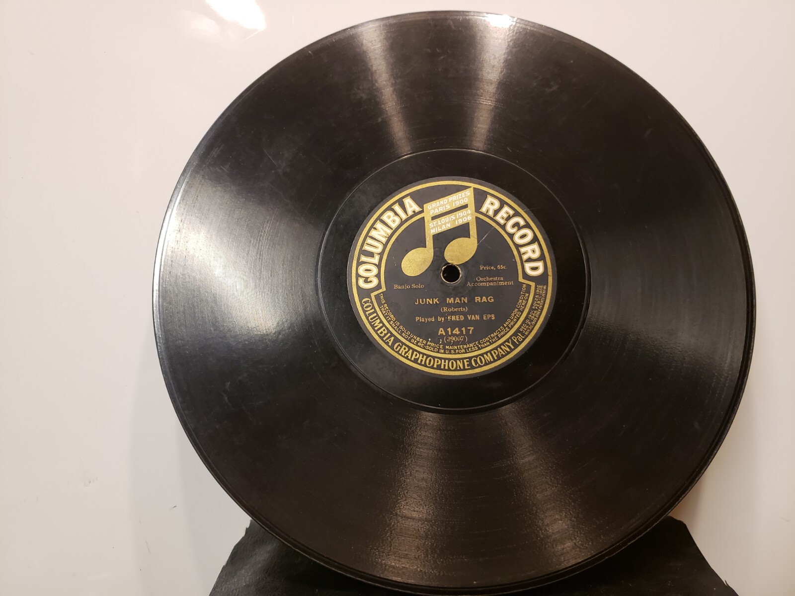 78 RPM Fred Van Eps Columbia A1417 Morse Medley / Junk Man Rag | eBay