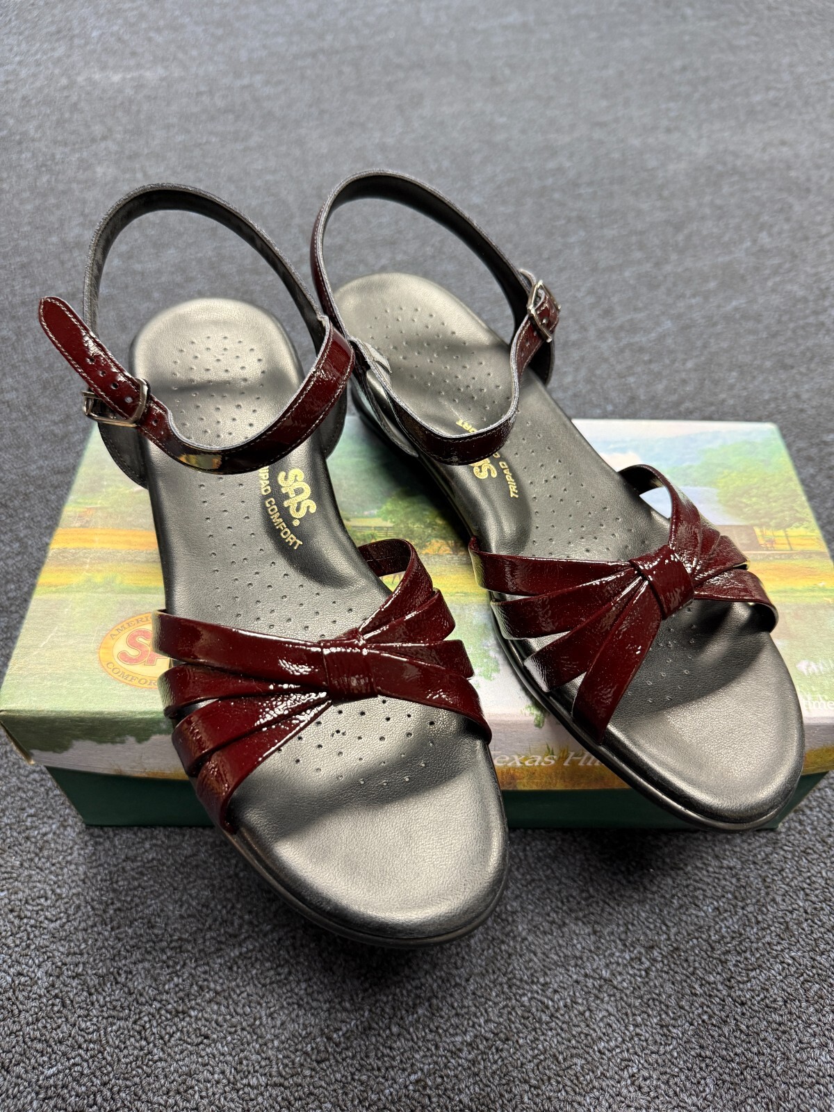 New SAS Women's Strippy P Brown Wine Sandals Shoes 2134-010 Size 10M ...