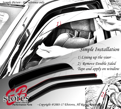 In-Channel Rain Guards Visor Top Sun roof Combo 3pc Ford F350 F-350 ...