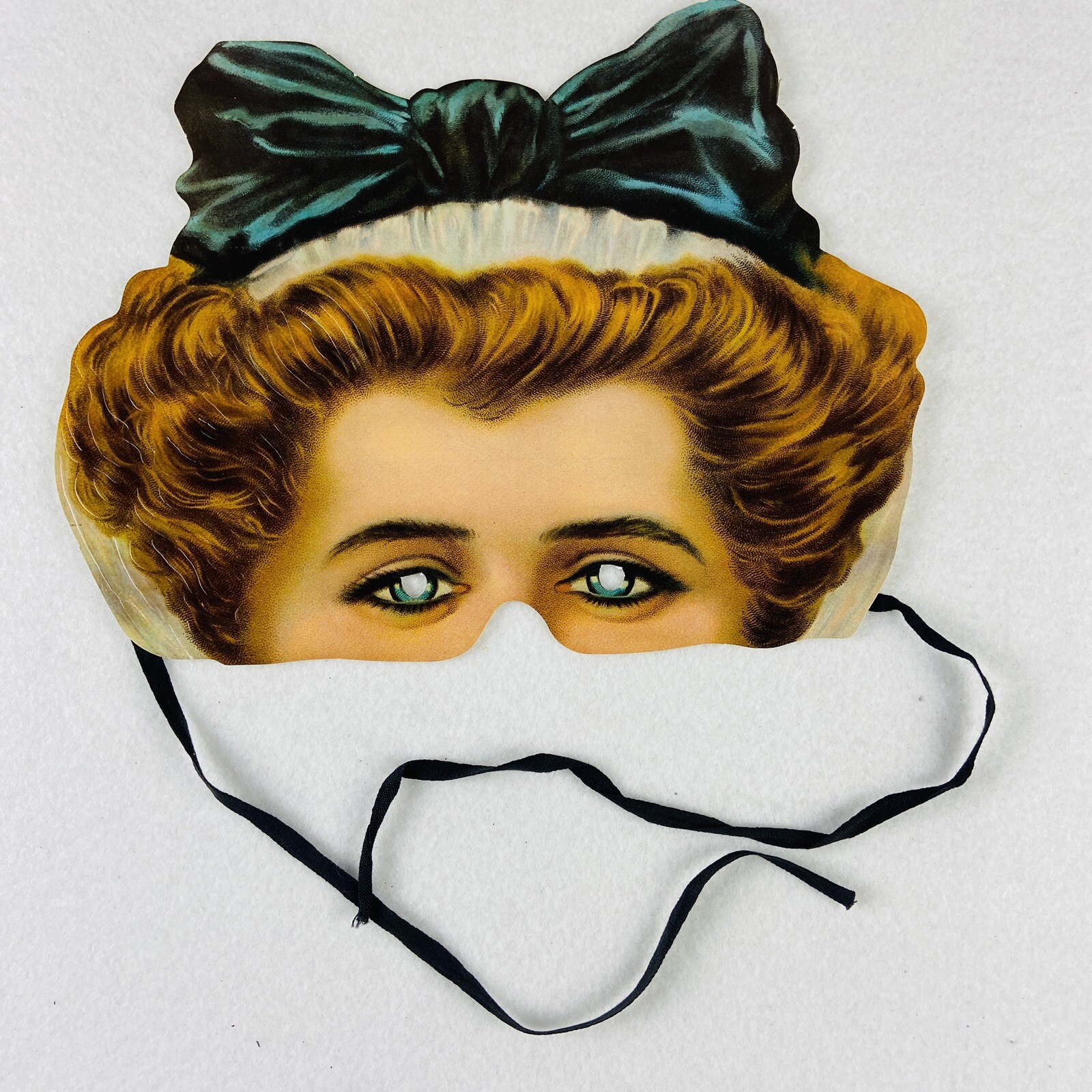 Vtg Victorian Woman Face Mask Paper H&P ENGLAND Madam… - Gem