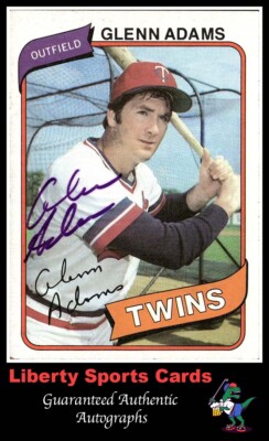 1980 Topps Glenn Adams #604 Authentic Autographed Card Minnesota Twins ...