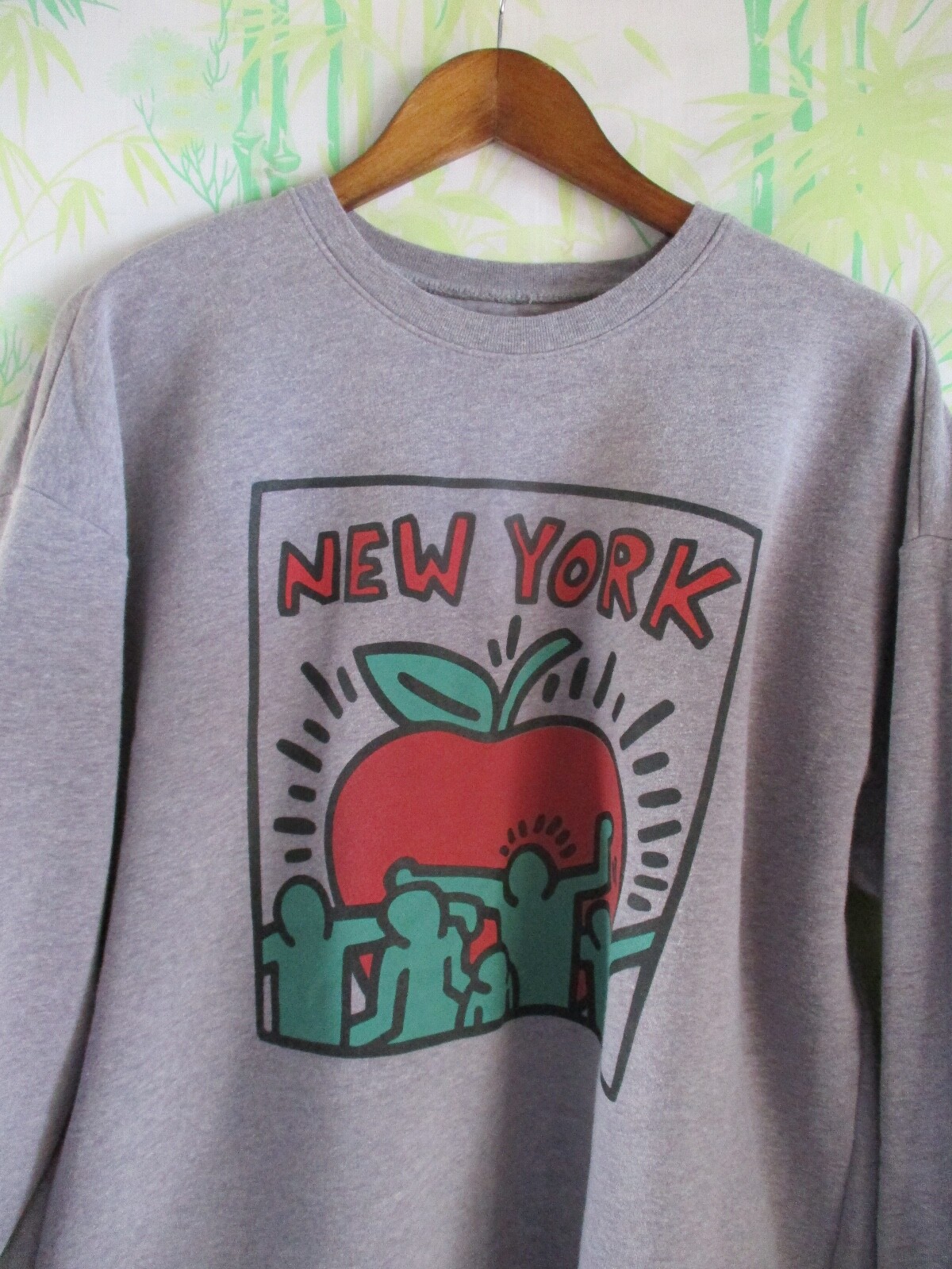 Keith Haring rare NYC New York gray illustration flee… - Gem