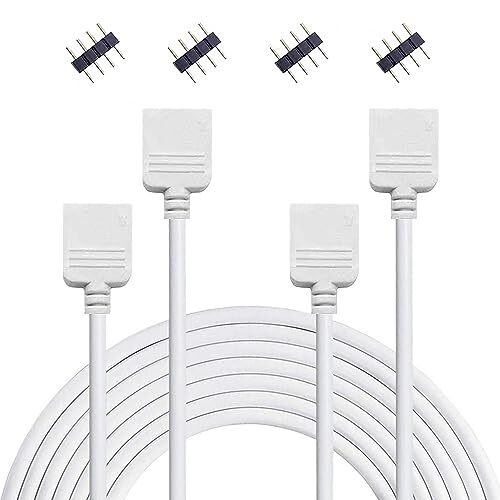 2 Pack 1m 3.28ft 4 Conductors Solderless Rgb Jumper Electric Cable Wire ...