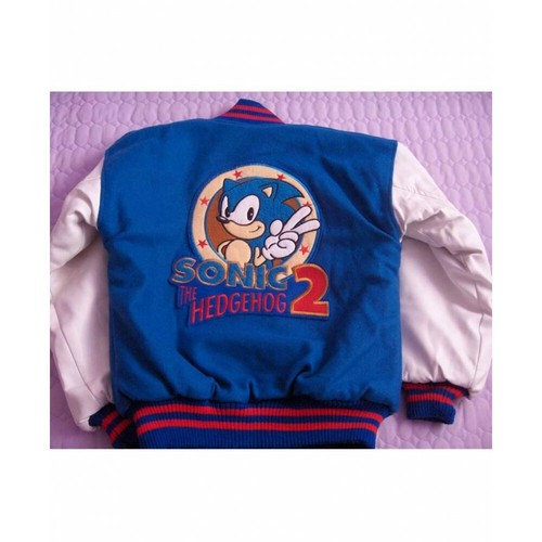 Sonic The Hedgehog Letterman Varsity Bomber Jacket Leather Sleeves | eBay
