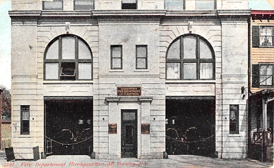 1908 Fire Department Headquarters Mt. Vernon NY post card Westchester ...