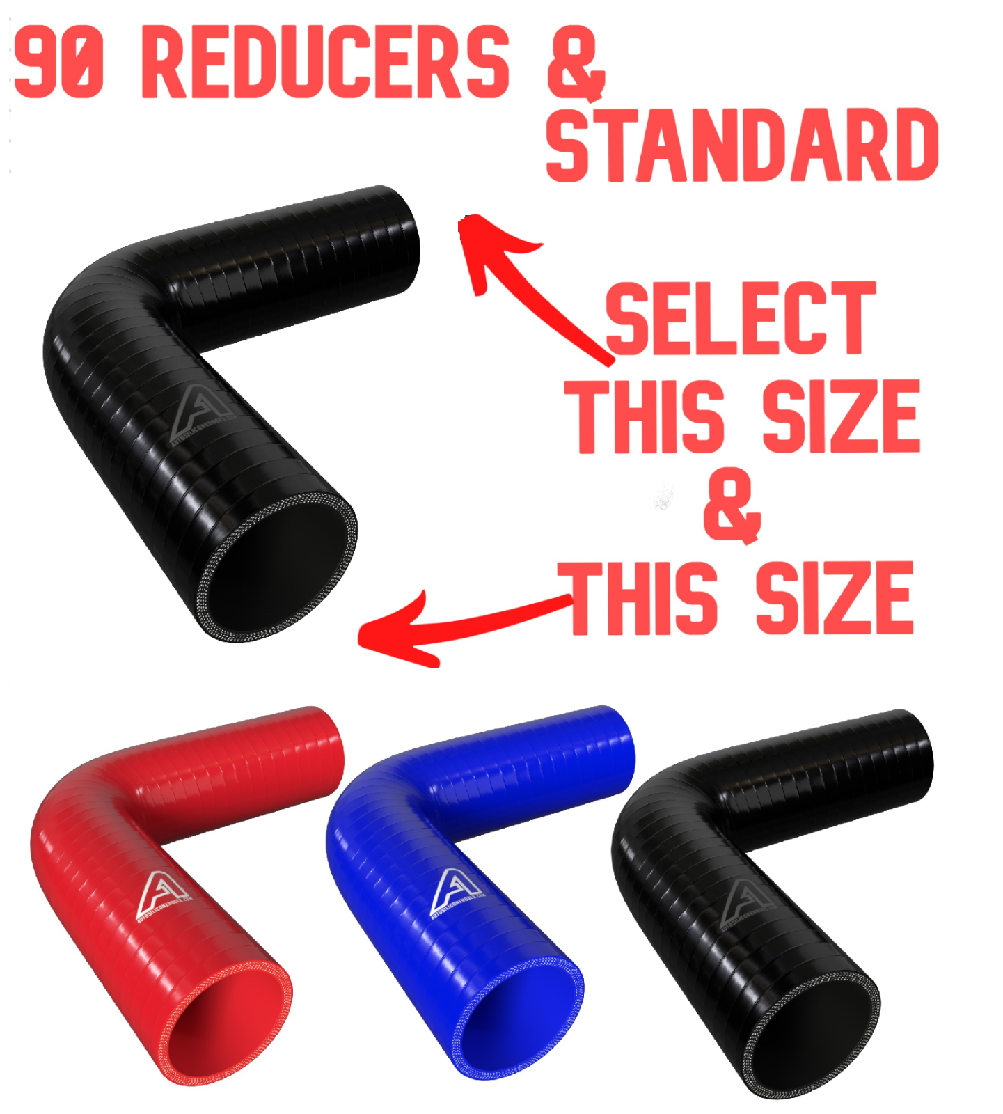 90 Degree Elbow & Reducing Silicone Hose - Reduction Pipe Tube Reducer ...