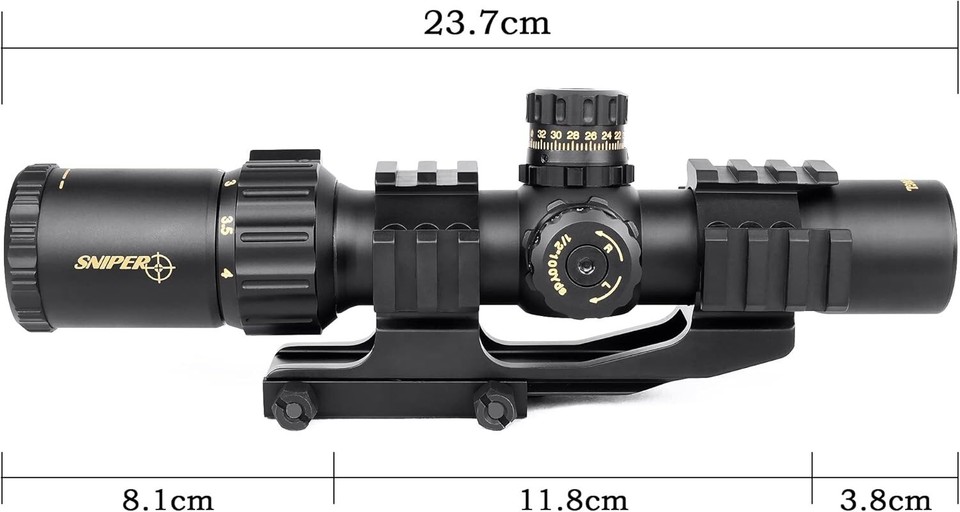 SNIPER NT 1-4X28 Compact Rifle Scope R/G/B LPVO Rifle Scope with Ring ...