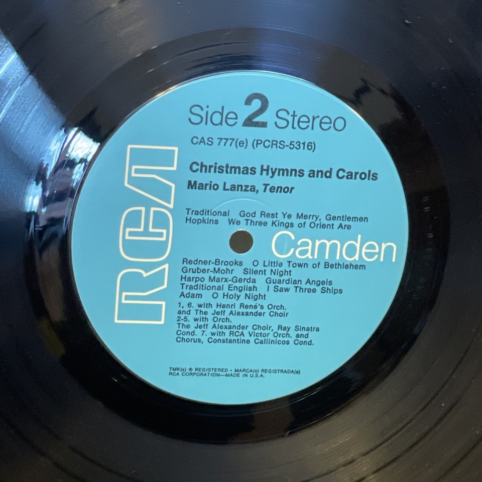 Mario Lanza Christmas Hymns And Carols (Vinyl, 1963) RCA Camden CAS 777(e) VG+ | eBay