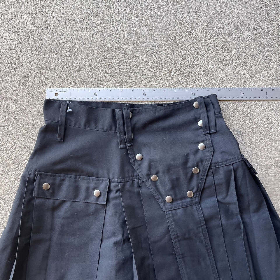 Utilikilt Mens 31 Black Spartan 33 Pleated Heavyweight Heavy Duty Basic ...