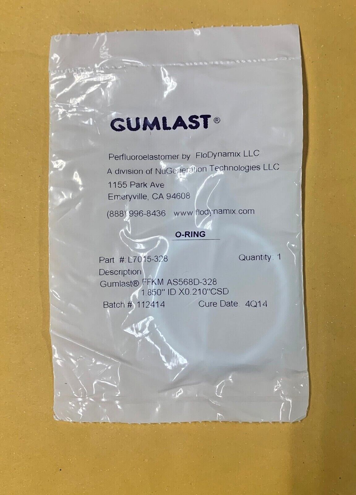 Gumlast L7015-328 O-ring FFKM White replaces Kalrez 8375 Chemraz 570 ...