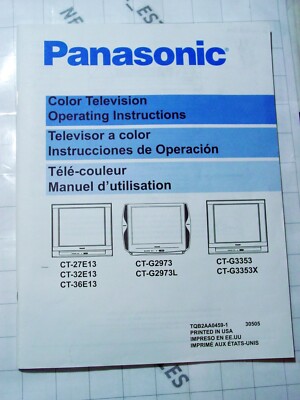 vintage manual Panasonic TV MANUAL operating instructions booklet CT ...