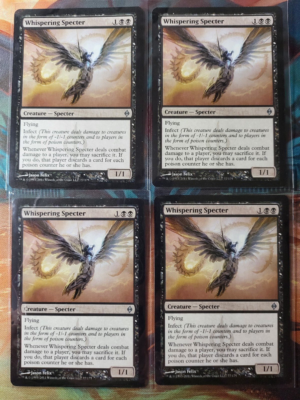 MTG Whispering Specter x4 New Phyrexia LP | eBay