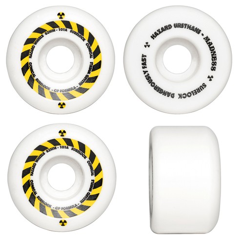 Hazard Skateboard Wheels 52mm Hazard Sign CP Formula Conical Surelock ...