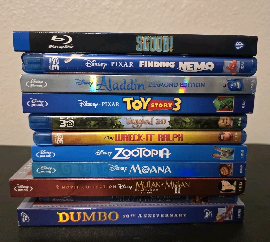 Disney DVD Blu-ray 3D Bundle Of 11 Tangled Moana Toy Story Dumbo ...