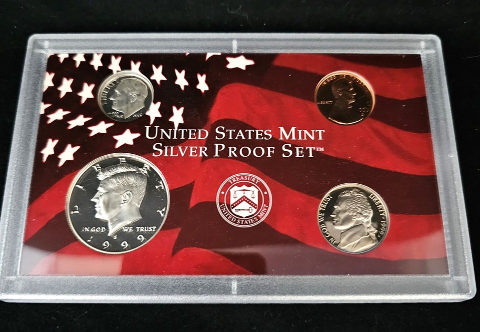 1999 S 50 State Quarters Silver Proof Mint Set Includes 5 State ...