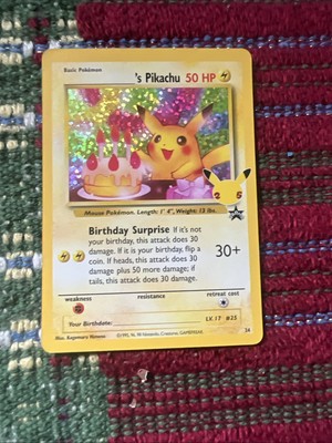 Pokemon Celebrations 25th Anniversary Pikachu Birthday Surprise Black ...