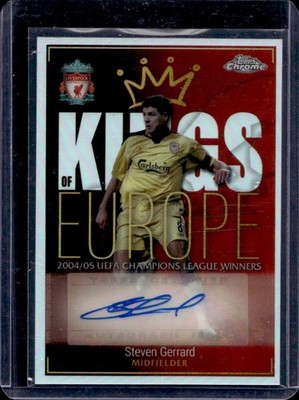 2023-24 Topps Chrome Liverpool Steven Gerrard King of Europe Auto ...