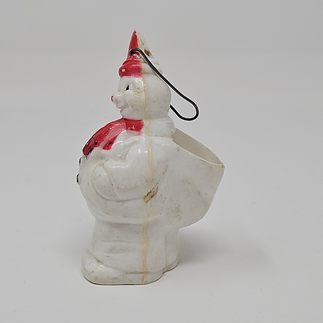 Vintage Hard Plastic Christmas Snowman Candy Container Ornament | eBay