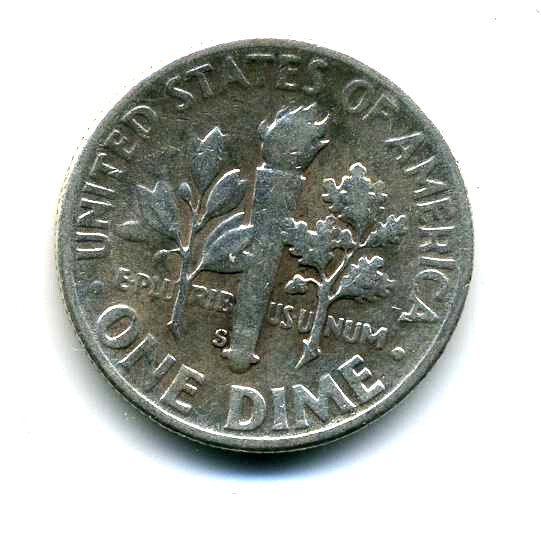 1955 S Roosevelt Dime US 10 Cent U.S America SILVER UNITED STATES 10c ...