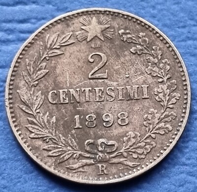 MONETA COIN REGNO ITALIA RE UMBERTO I° CASA SAVOIA RAME DUE CENTESIMI ...
