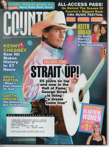 Country Weekly Magazine July 16 2007 George Strait Trace Adkins Darryl ...