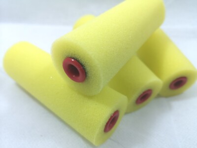 4 Pk Mini FOAM PAINT ROLLER SLEEVES PAINTING DECORATING SPONGE ROLLERS ...