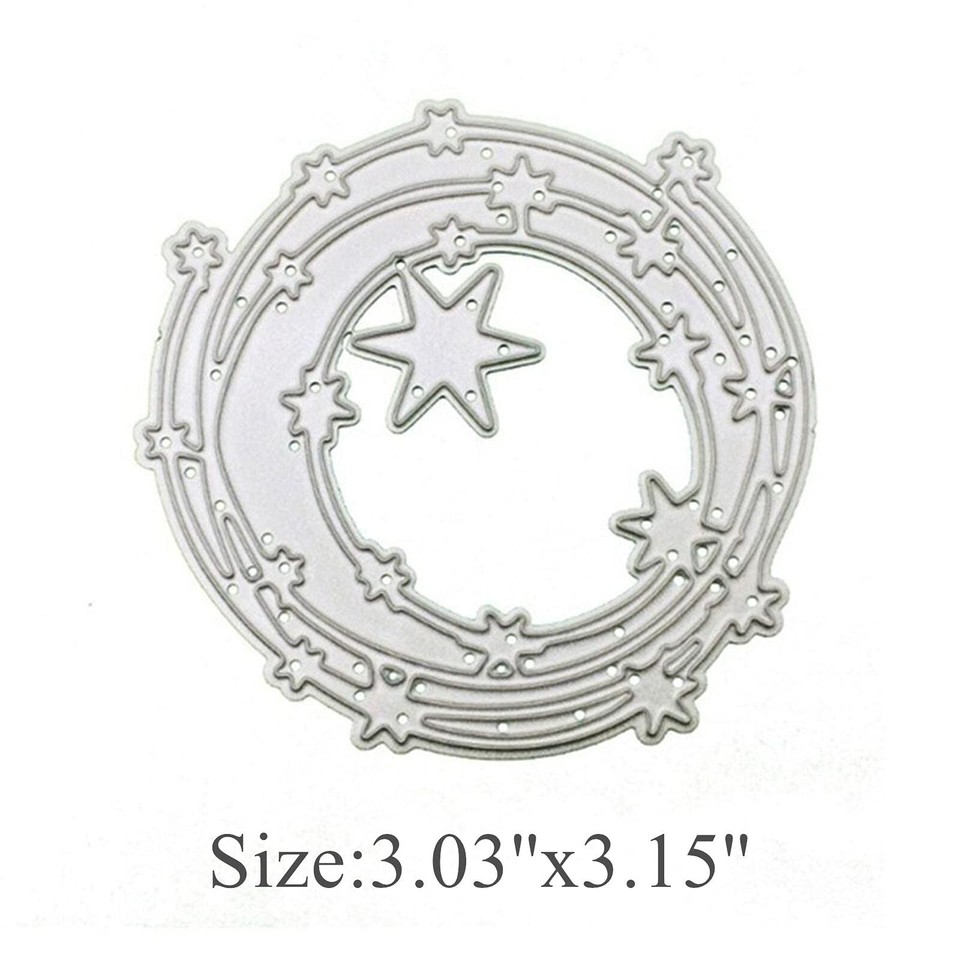 hinana Star Round Frame Metal Die Cuts,Star Ring Circle Star Vine ...