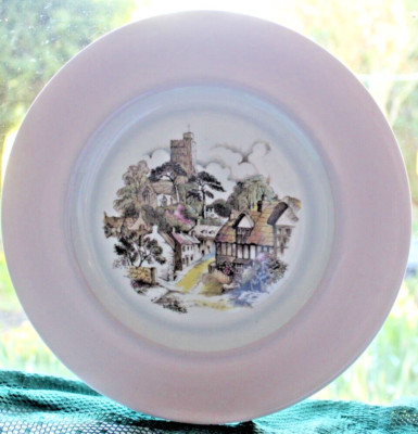 Shelley Pink Dinner Plate English Village | eBay