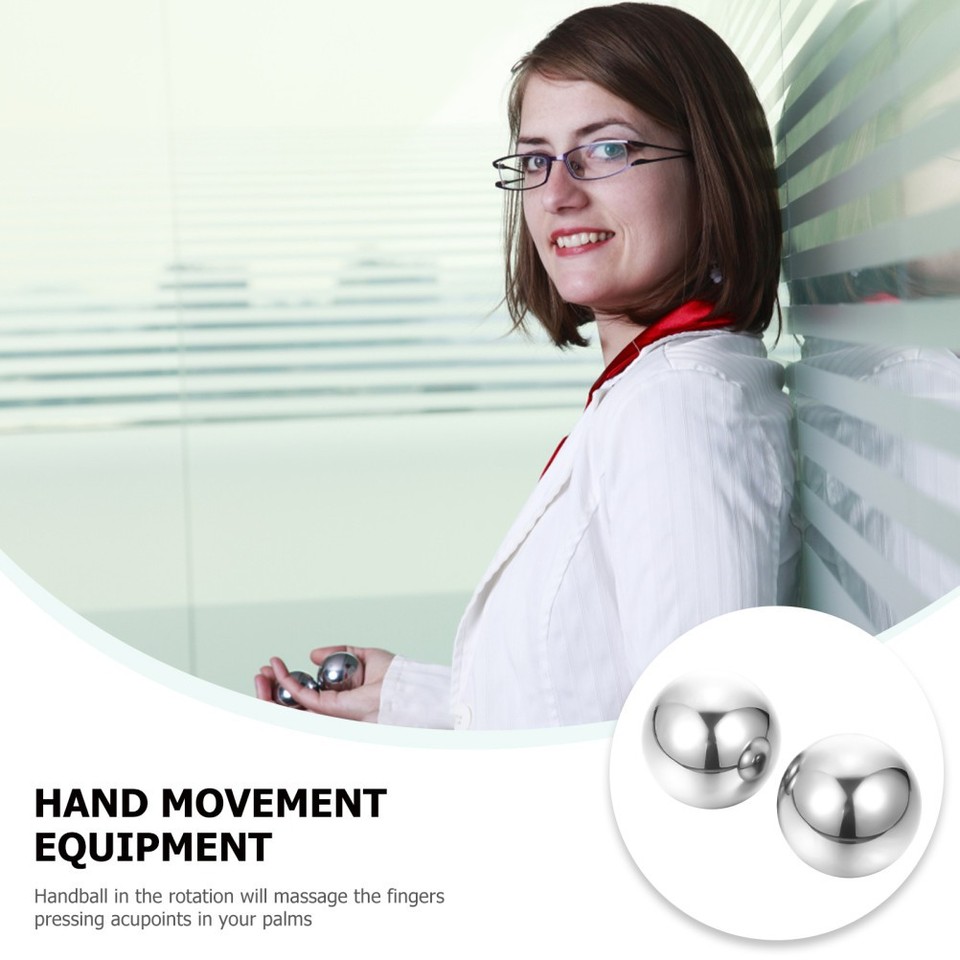 2pcs Metal Massage Balls Hand Balls Stainless Steel Training Balls Hand ...