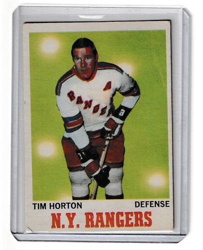 1970-71 O-PEE-CHEE #59 TIM HORTON RANGERS H.O.F. EXMT VINTAGE HOCKEY ...